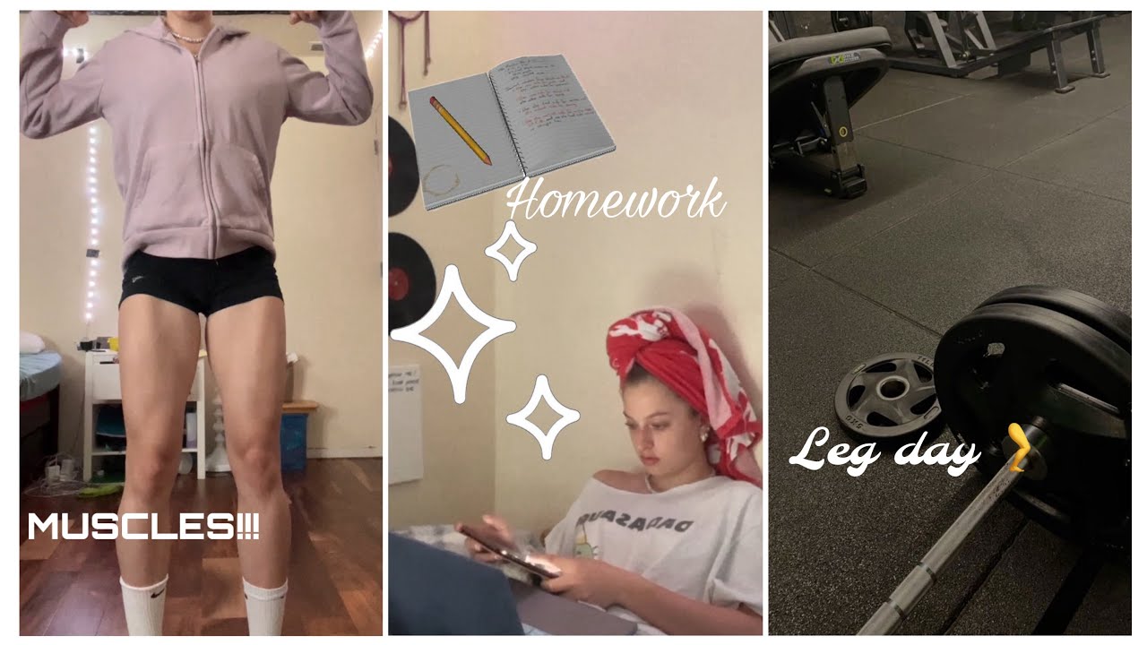DAY IN MY LIFE ˚ · . | homework | cleaning | gym **funny** - YouTube