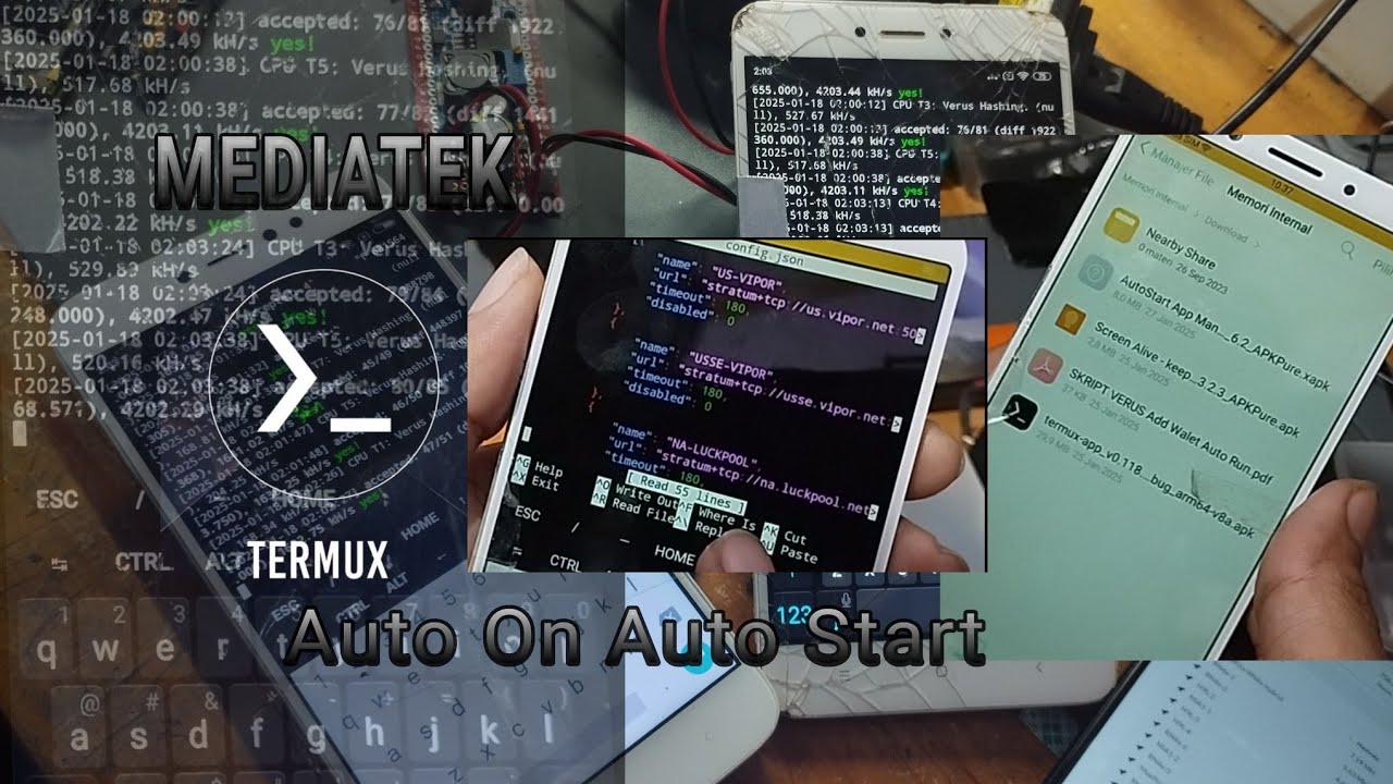 Cara Setting termux di HP Oppo Mediatek. Mining verus di Android. # ...