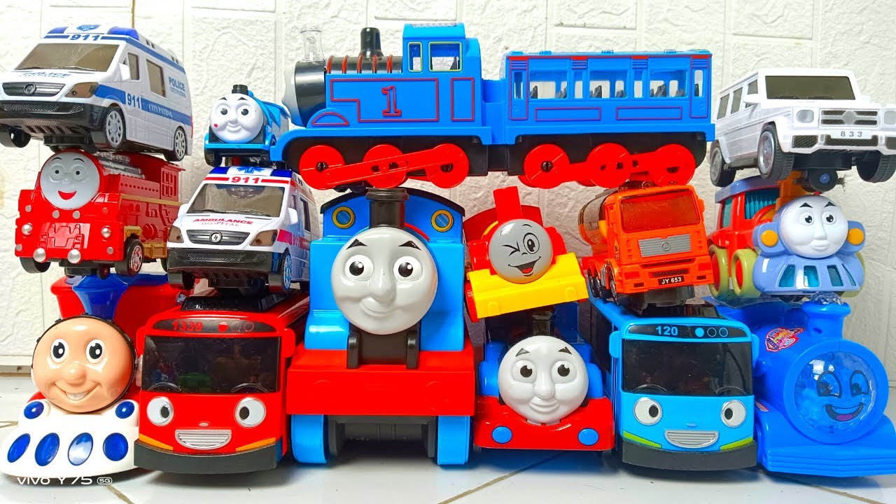 thomas and friends, bus tayo, thomas robot, police car | mobil gege ...