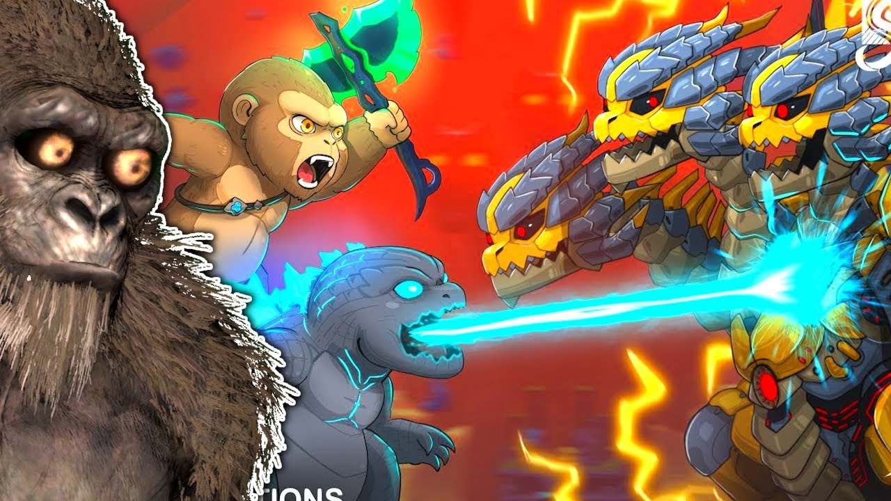 BABY GODZILLA AND KONG FIGHT FIGHT MECHA GHIDORAH - YouTube