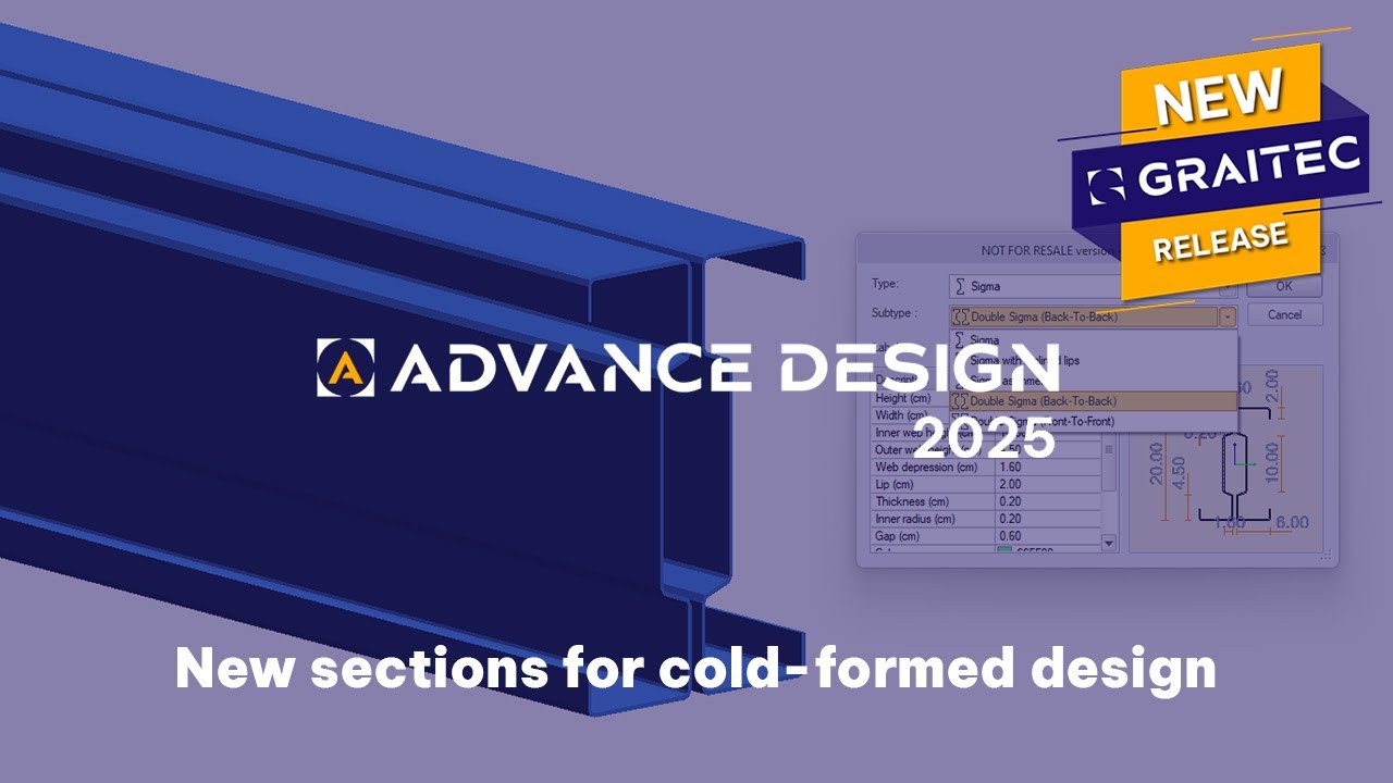 GRAITEC Advance Design: New sections for cold-formed design - YouTube