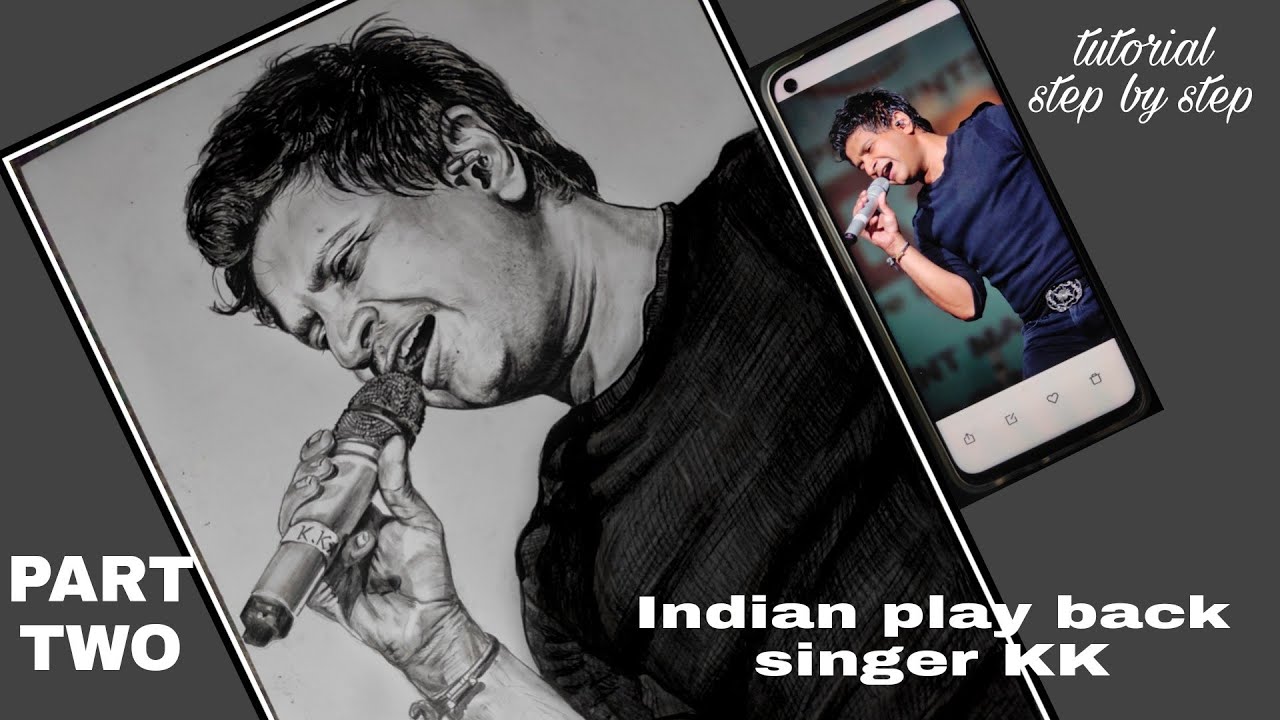 Drawing of 'KK' [ singer]How to draw realistic portrait of ' KK'/ step ...