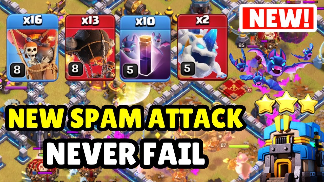 NEW Th12 Balloons + Bat Spells Attack Strategy - Best Air Th12 Bat ...