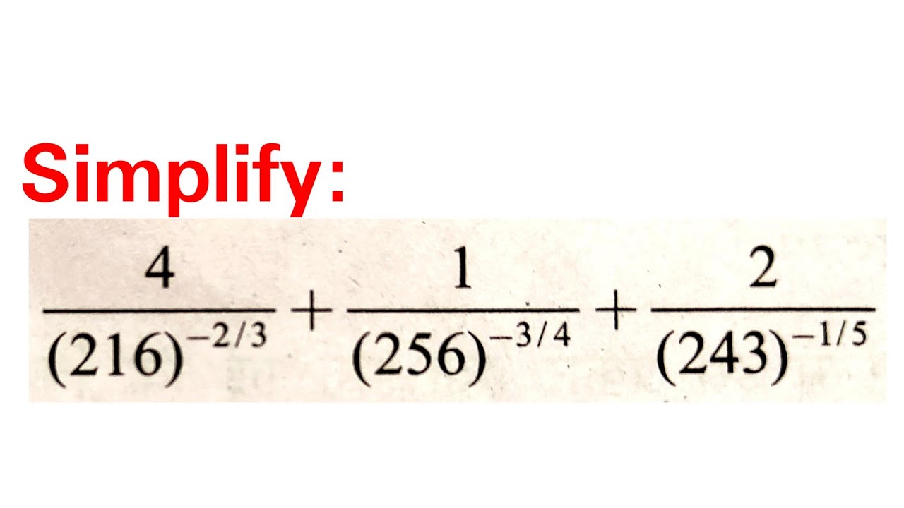 A very important Simplification problem | Random Problem #10 - YouTube