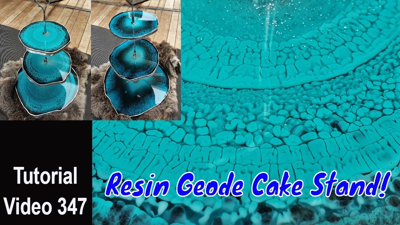 Resin Geode Cake Stand/ Start to Finish/ Puddle Technique - YouTube