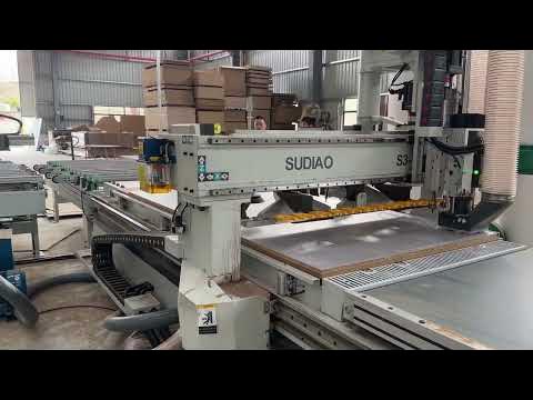 SUDIAO Two Sets CNC Nesting Machine With One Auto Labeling Machine - YouTube