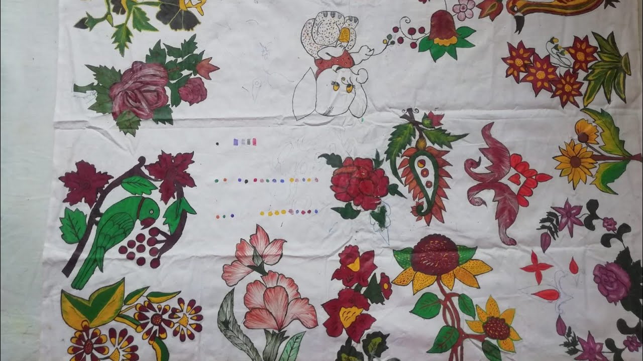 #penting design Cloth & tablecloth ️@color👌 penting drawing ️👌💯🎈 - YouTube