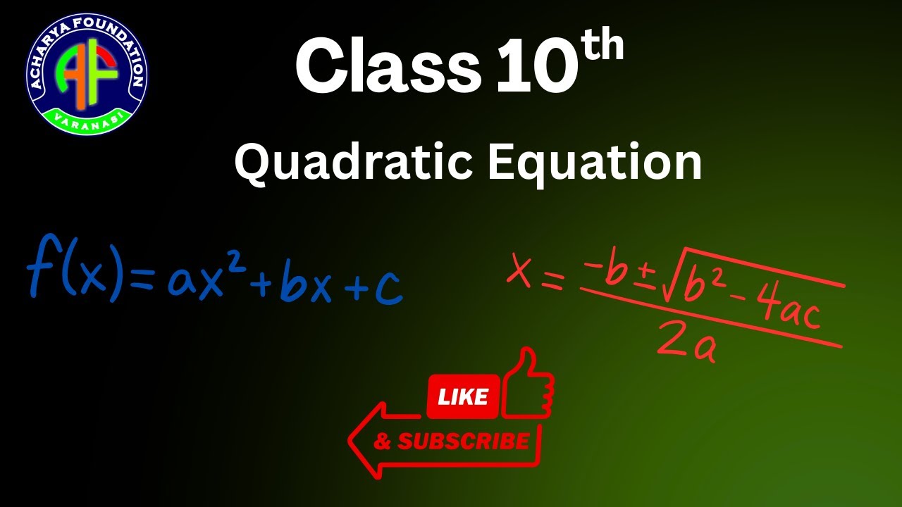 Quadratic Equations Full Chapter in 15 Minutes - YouTube