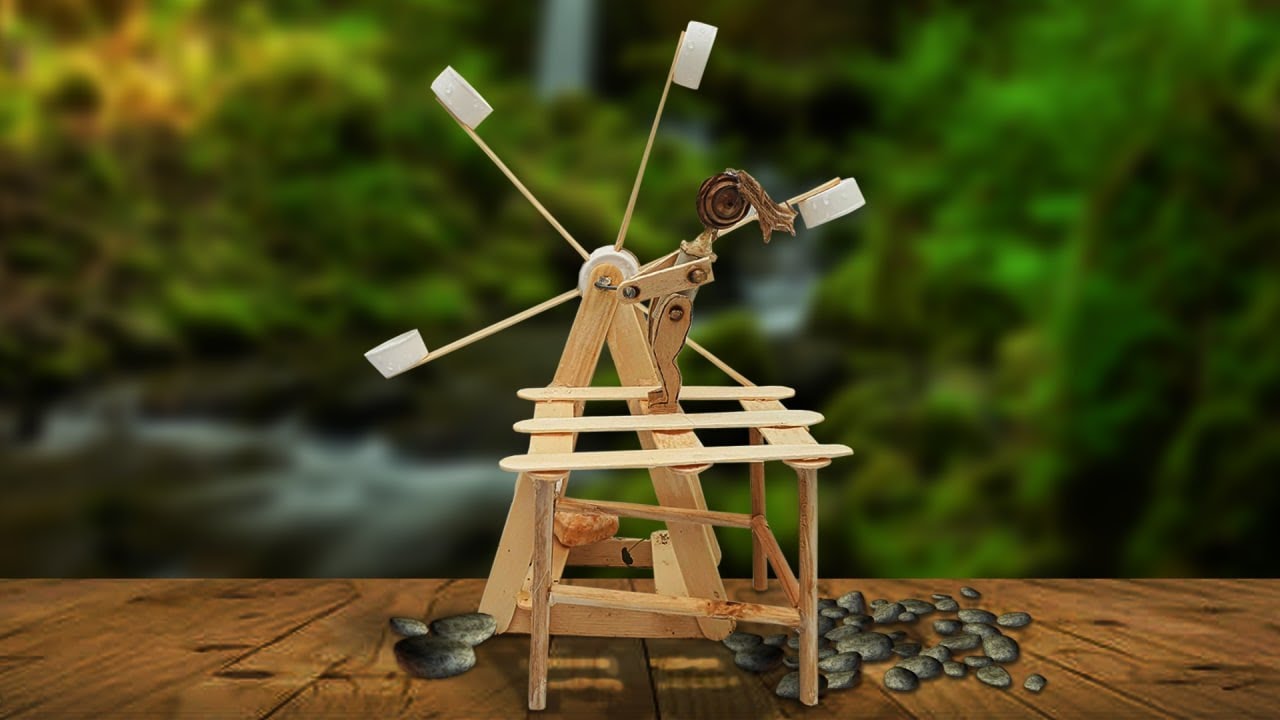 HOW to make WATER WHEEL from ICE CREAM stick - YouTube