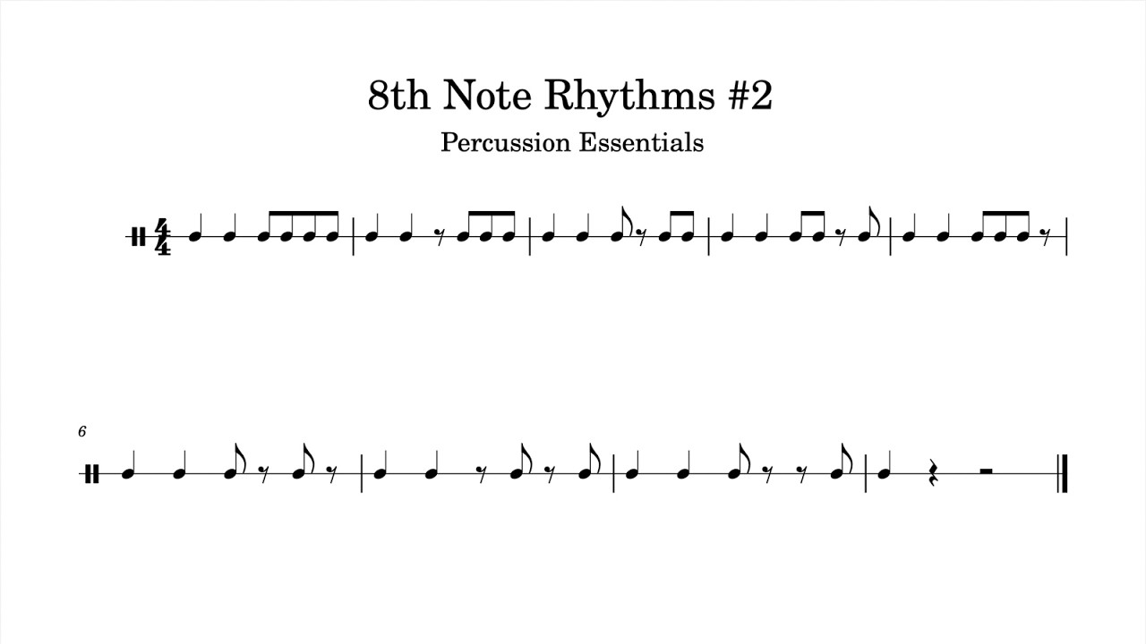 8th Note Rhythms #2 – Drumline Warm-Up Play-Along (80–200 BPM ...
