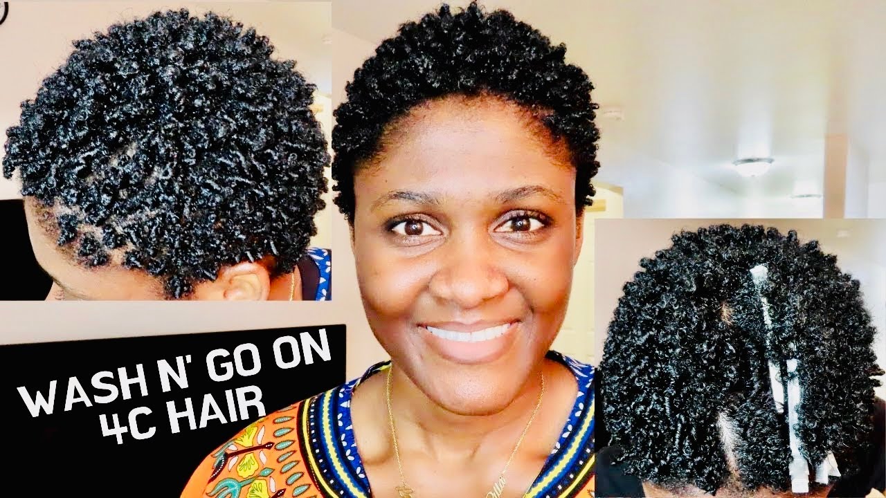 Wash N Go On Natural Hair | Short Natural Hairstyles - YouTube
