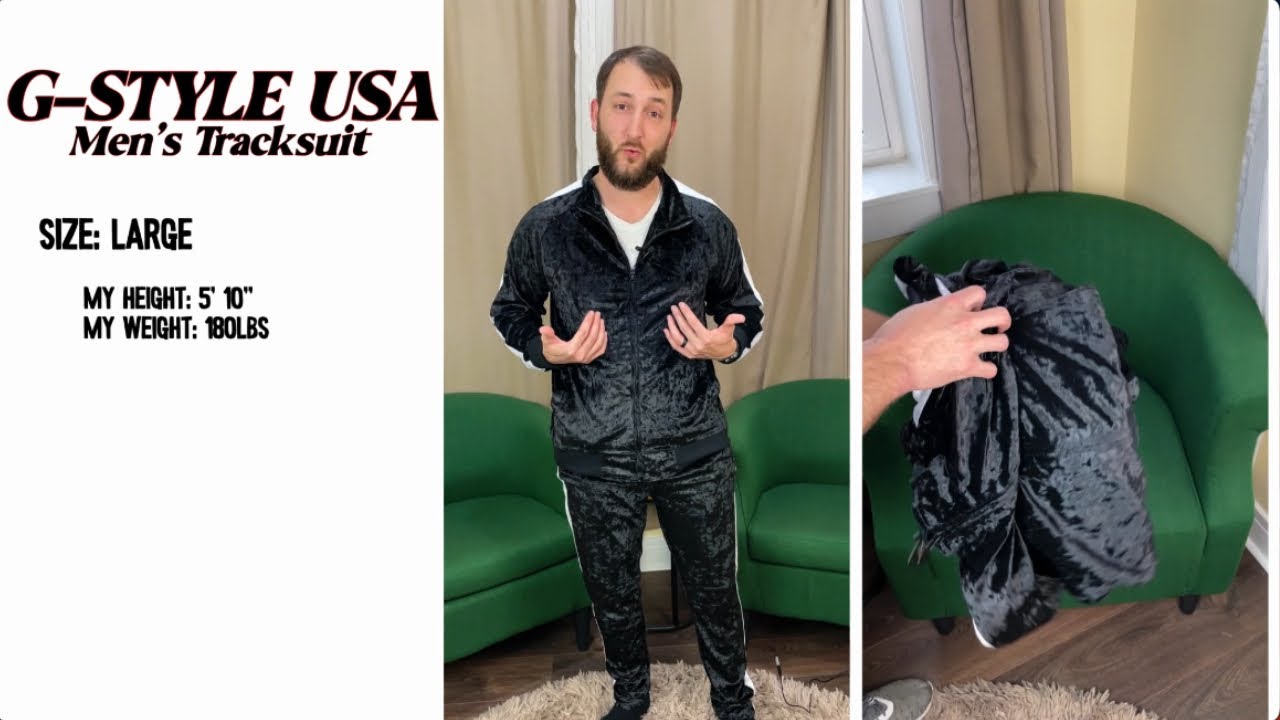 COOL Tracksuit by G-Style USA Black Velour Review - YouTube