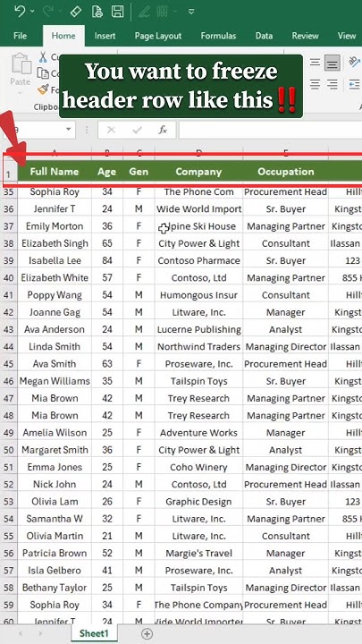 Excel solution : how to freeze Header row? Excel tips and tricks 🔥🔥 #excel #exceltips # ...