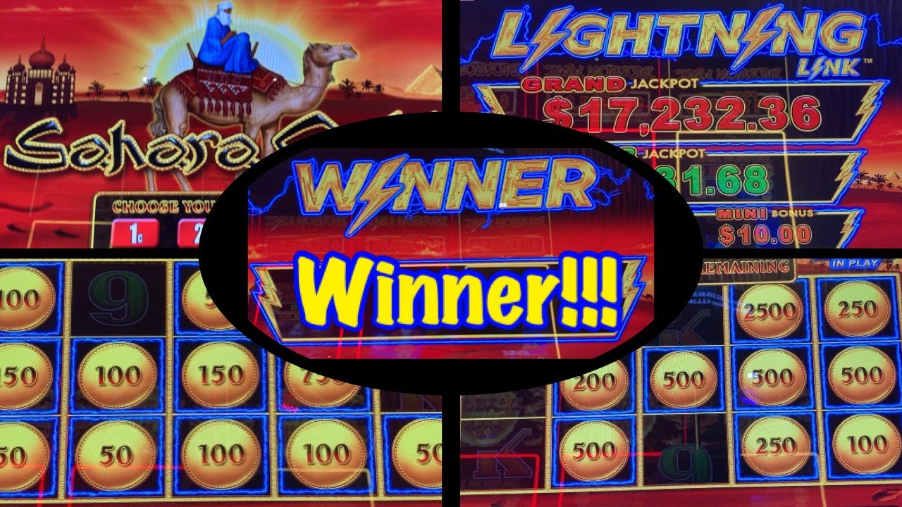 Lightning Link Sahara Gold Progressive Slot Machine - YouTube