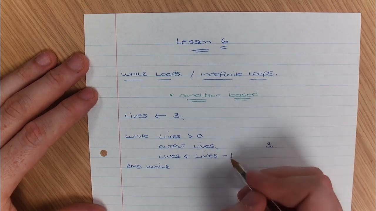 Aqa Comptuer Science Gcse Pseudocode Lesson 6 Iteration While Loop Aqa Youtube
