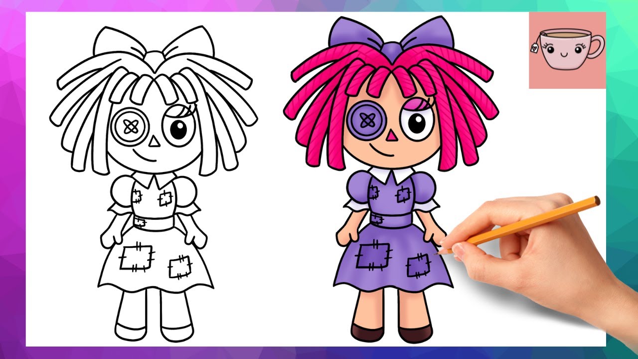 How To Draw Chibi Ragatha from The Amazing Digital Circus | Cute Easy ...