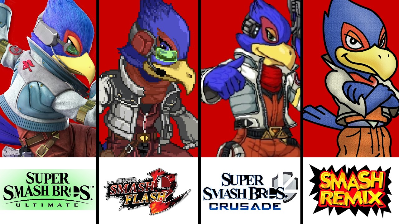 Super Comparison | Falco Moveset | Smash Bros. Ultimate vs SSF2 vs SSBC ...