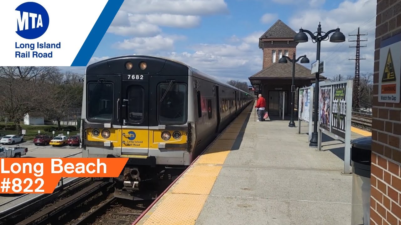 「LIRR」Long Beach | Train #822 | 8 car Bombardier M7 departing Valley ...