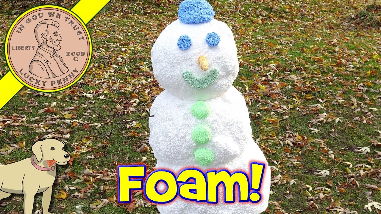 Frosty The Foam-Man! Giant Play-Foam Snowman In The Sun! - YouTube