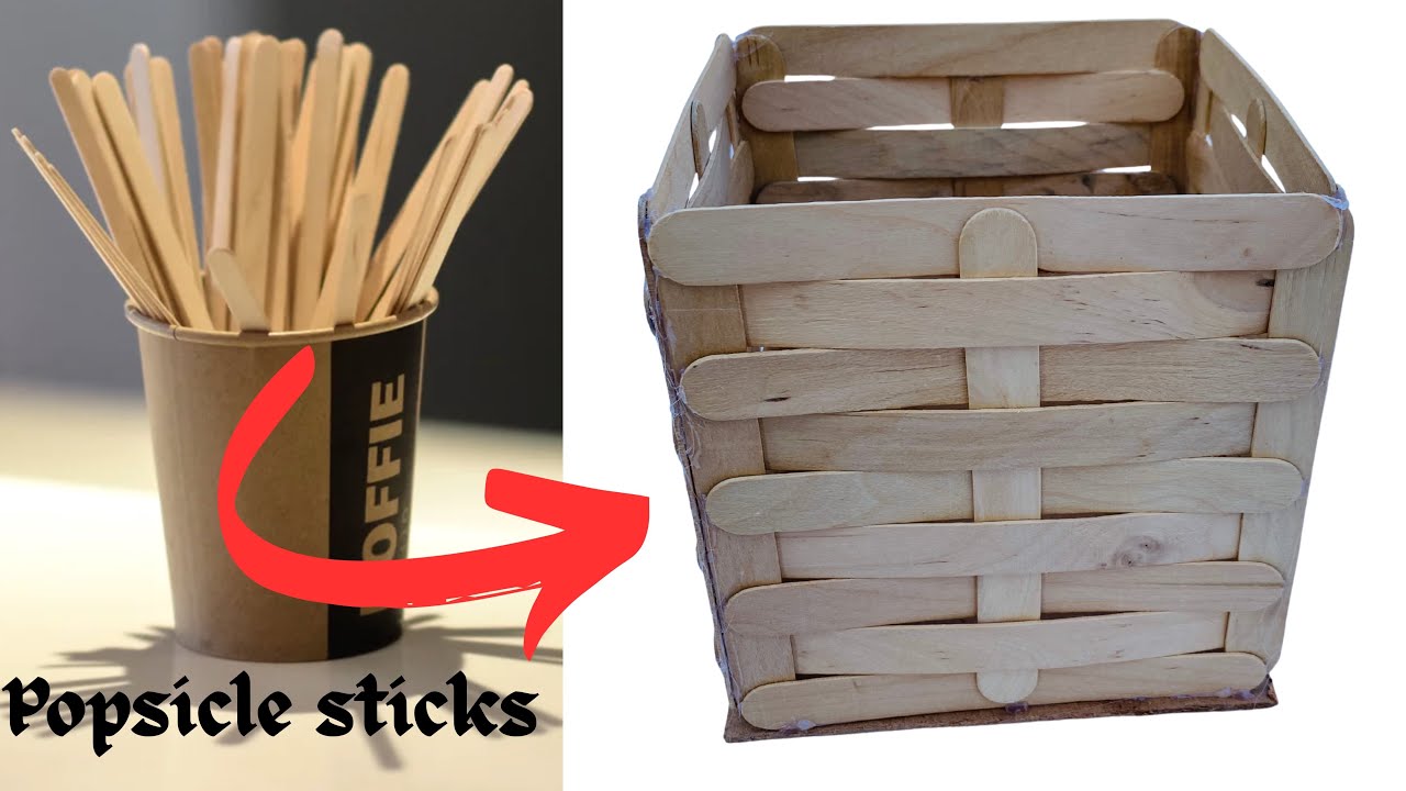 DIY Craft Stick Basket | Popsicle Stick Craft for Home & Fun! - YouTube
