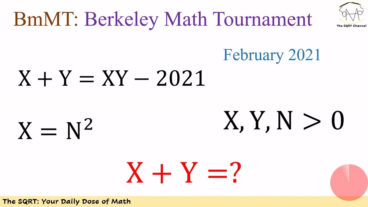 Sum & Product --- Berkeley Math Tournament 2021 - YouTube