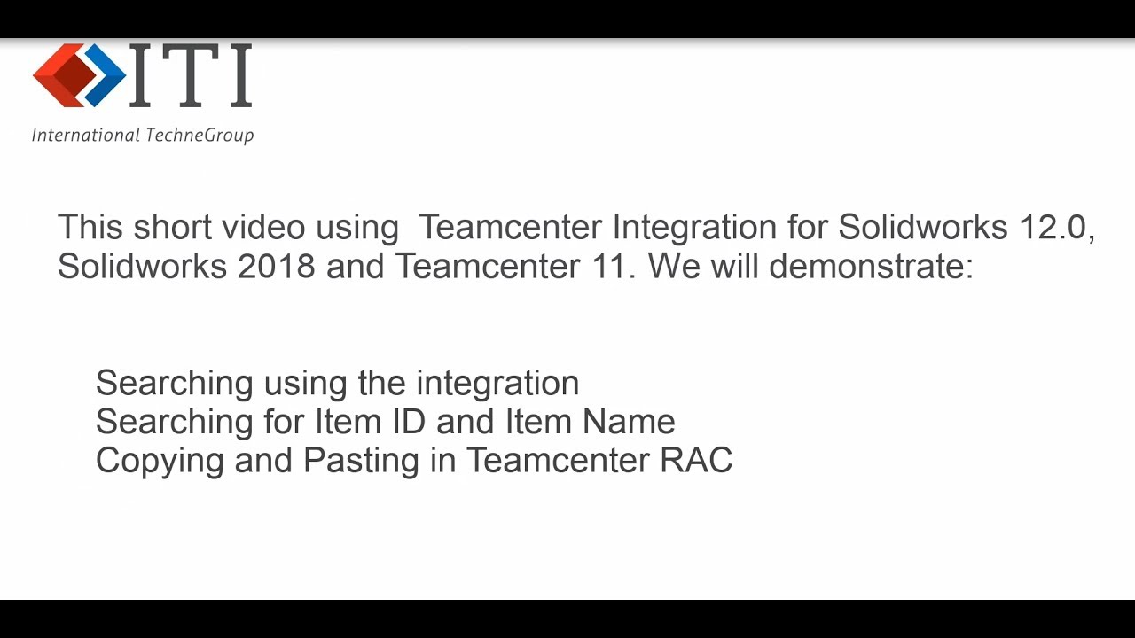 Teamcenter Integration for SOLIDWORKS using item and item name search ...