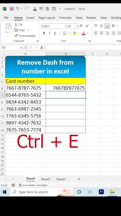 How To Remove Dash Or Hyphens In Excel 🔥excel Exceltutorial Microsoftexcel Shorts Excel