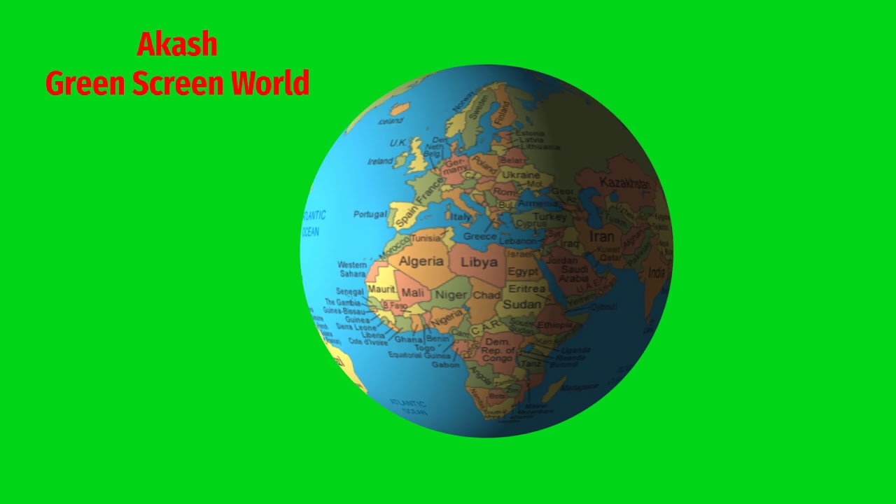 World Map 3D Green Screen - YouTube
