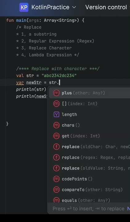 Replace char in kotlin | #shorts #beginners #kotlin - YouTube