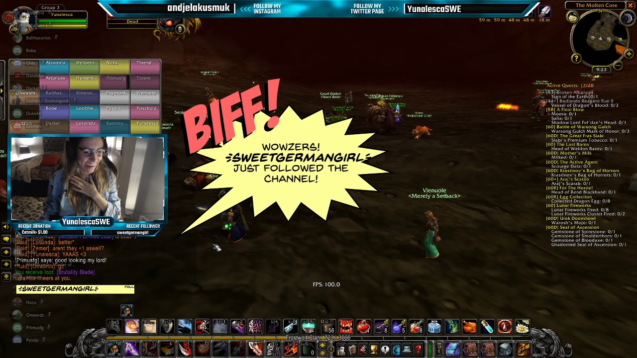 WoW Classic - MC raid - Brutality Blade Drop - Yunalesca - Zandalari ...