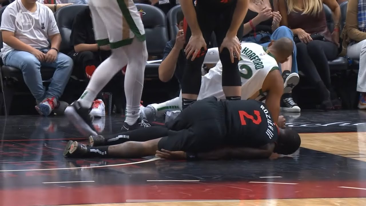 Terry Rozier Goes To Lockeroom After Scary Knee Injury Vs Celtics - YouTube
