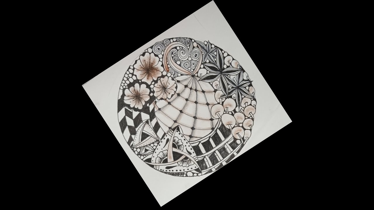 Combined zentangle Pattern// Zentangle Pattern// tangle art// circular ...