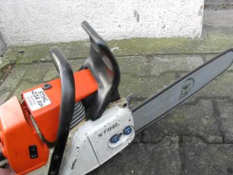 Stihl 034 AV electronic quickstop TOP Profisäge - YouTube