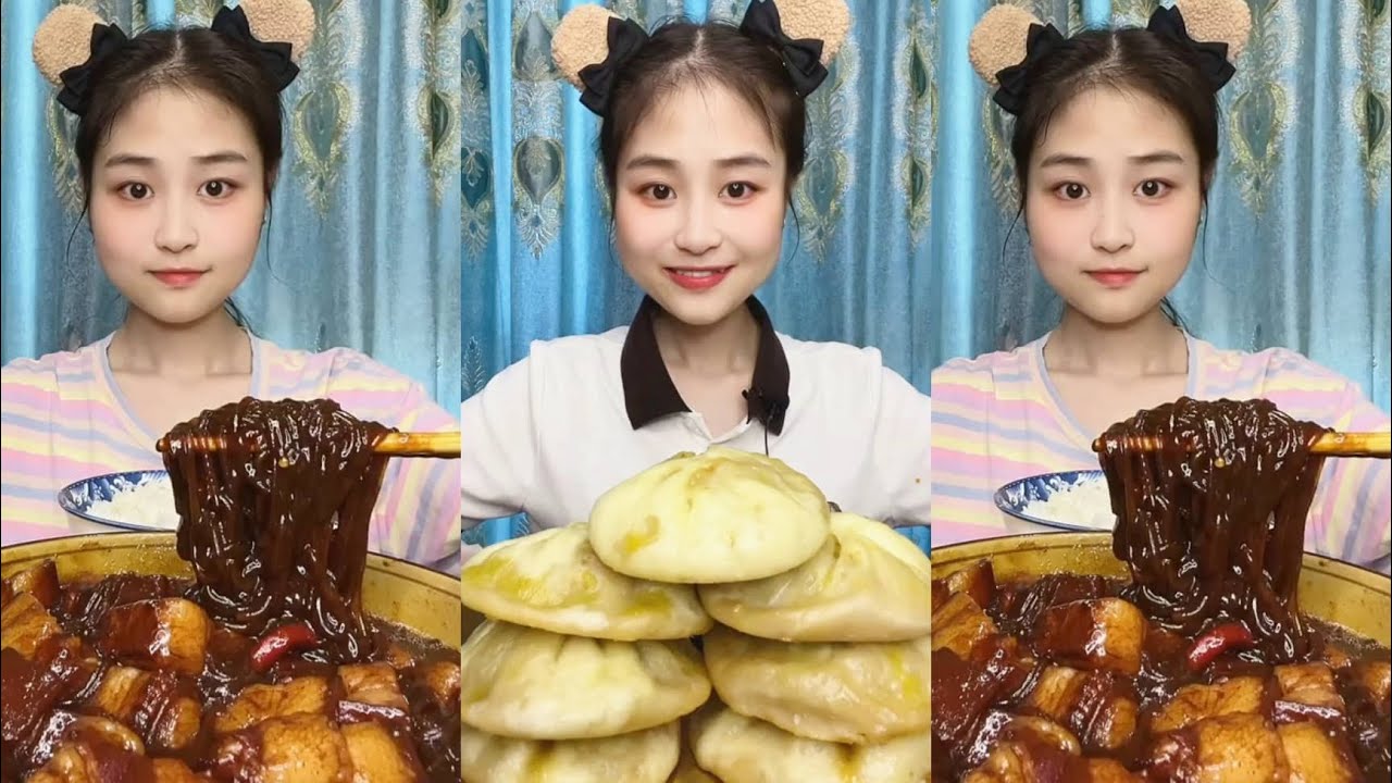 CHINESE SPICY FOOD MUKBANG EATING SHOW | 짜장냉면 삼겹살 먹방 | 중국먹방/짜장국수고기/빵고기 ...