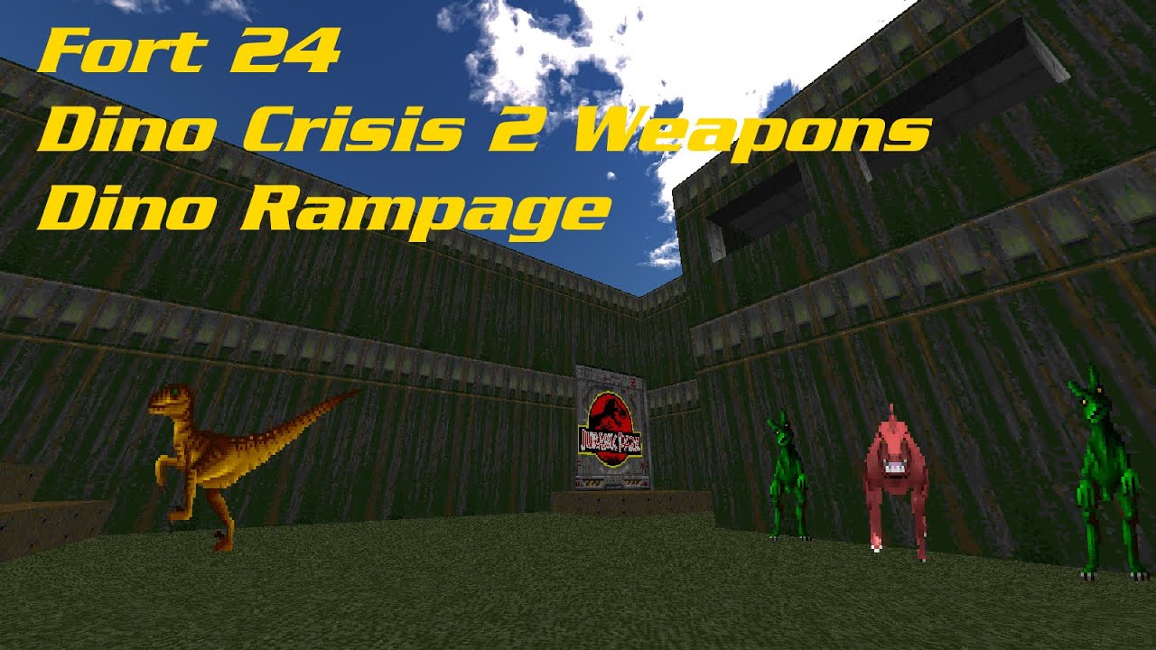 [Doom II] Fort 24 + Dino Crisis 2 Weapons (Regina) + Dino Rampage - YouTube