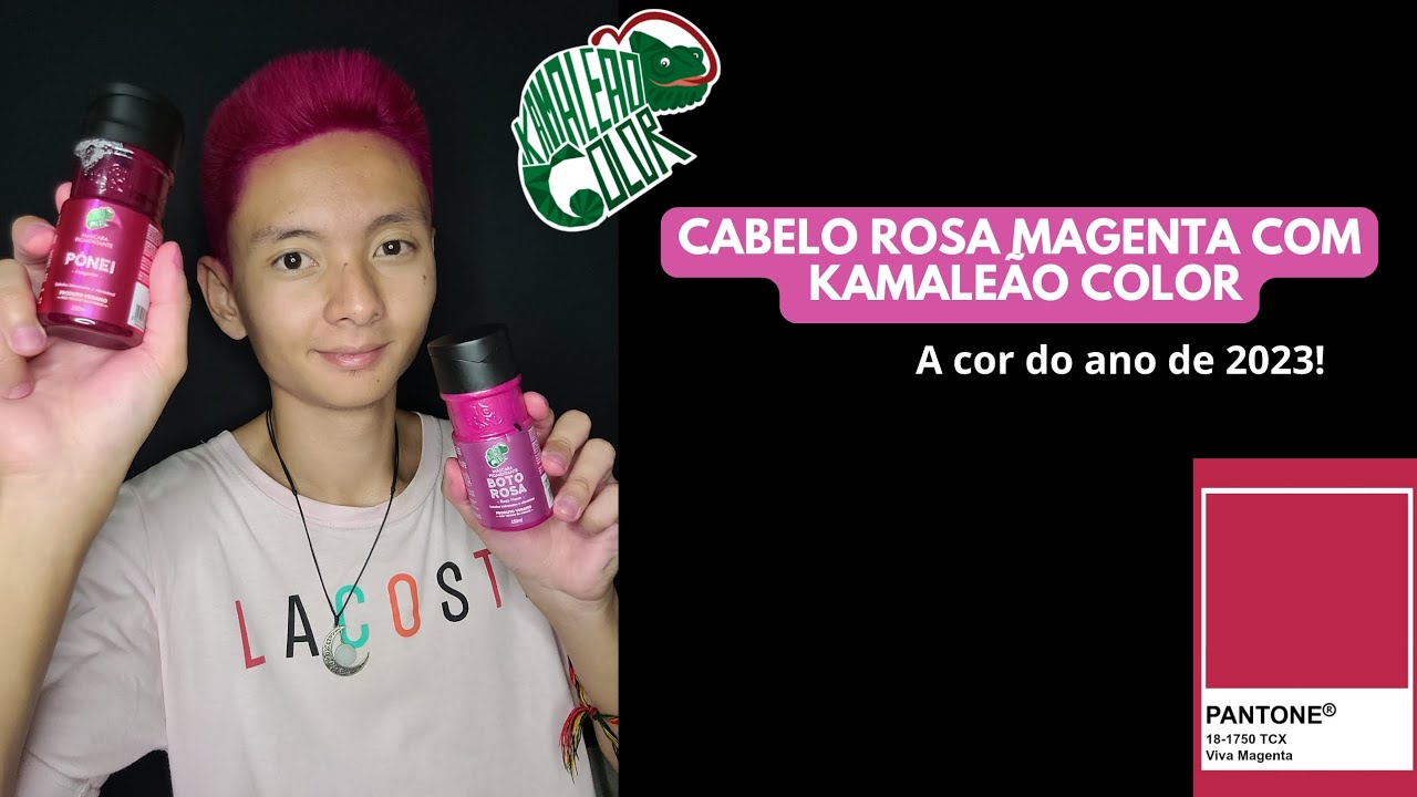 PINTANDO O CABELO DE ROSA MAGENTA COM BOTO ROSA + PONEI BY KAMALEÃO ...