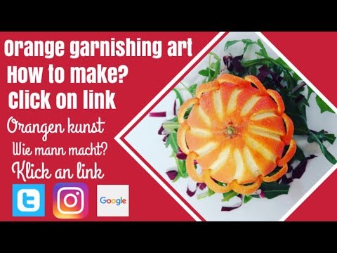 How to make orange flower art/ orange fruit art design-Art in orange ...