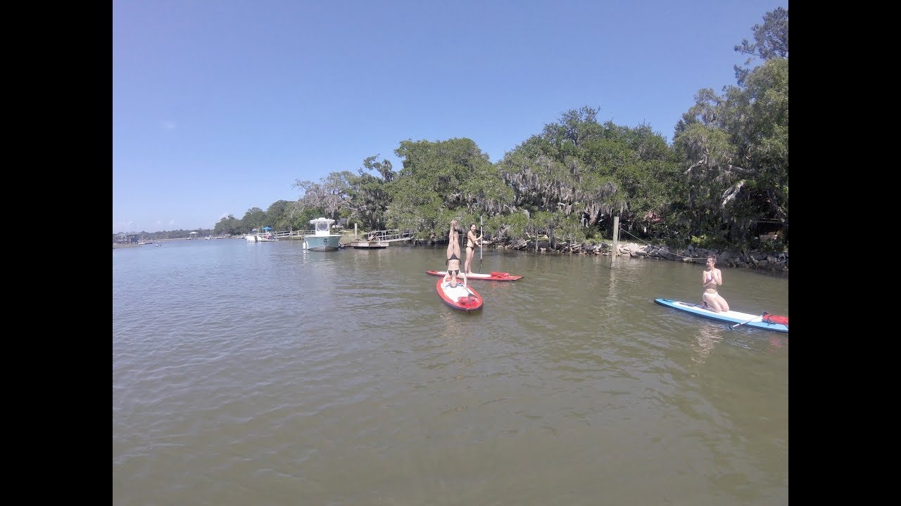 Paddle Board Handstand (Attempts) on Shem Creek - YouTube