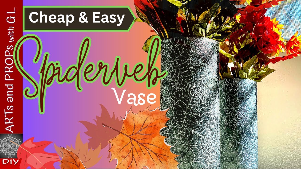 Dollar Tree: in stores July 29th, spider web vase tutorial - YouTube