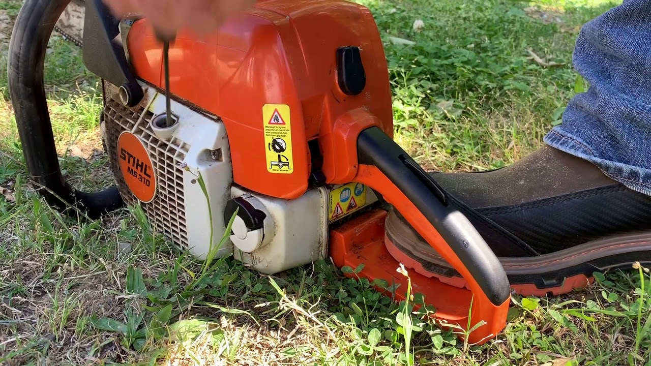 Proper Way To Start A Chainsaw Stihl MS310 YouTube