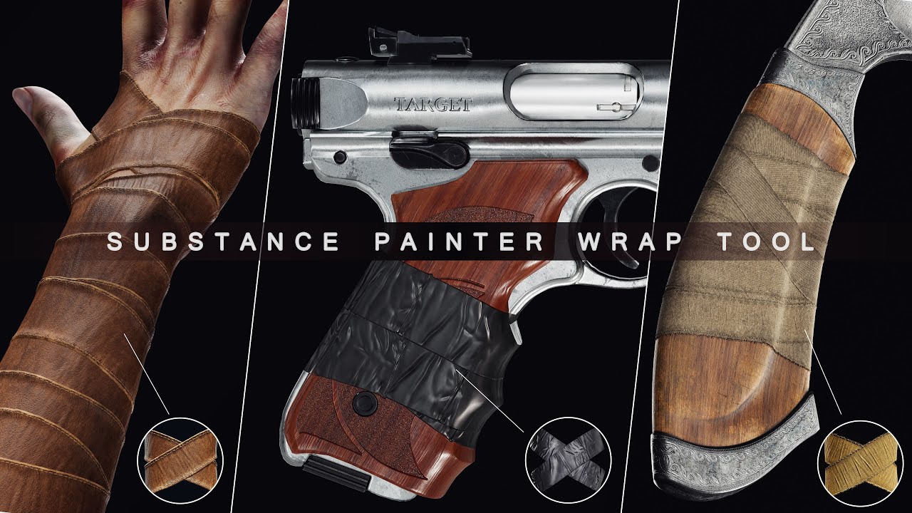 Substance Painter Paint Along Path Tools | Leather Wrap, plastic Tape ...