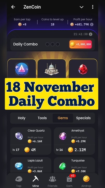 Zen Coin Daily Combo | Zen Coin Daily Combo 18 November | Zen Coin Airdrop - YouTube