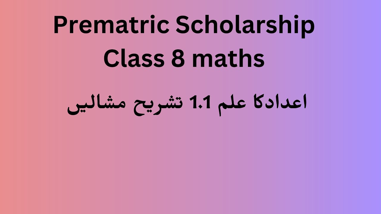 Prematric Scholarship Class 8 maths Part 2 اعداد کا علم پر مبنی سوالات - YouTube