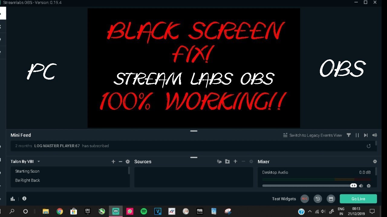 black screen fix in streamlabs OBS 2021 new trick 100% working - YouTube