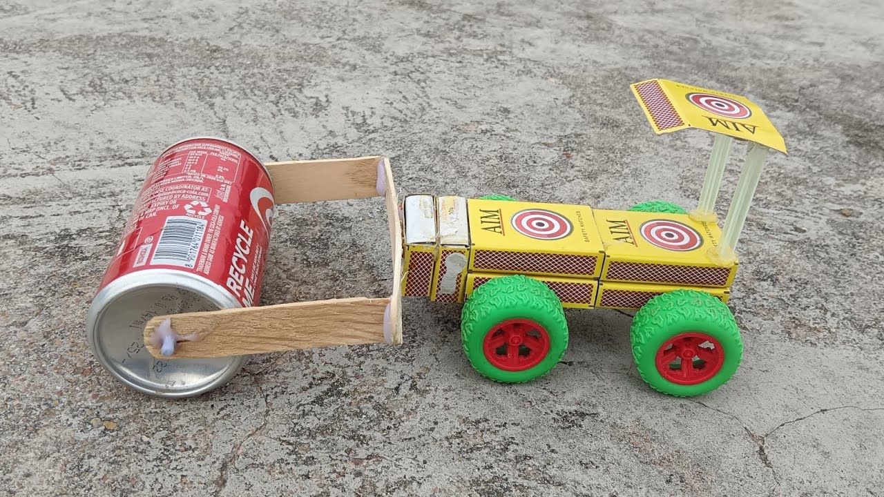 How To Make Matchbox Road Roller Leveling Machine - Diy Mini Road ...