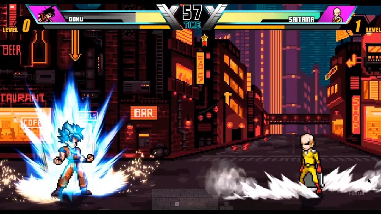 Beating Goku ( Difficulity HARD 8 ) with Saitama | KEYBOARD INPUT ...