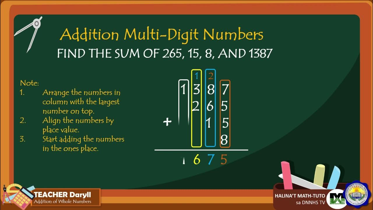 ADDITION OF WHOLE NUMBERS - YouTube