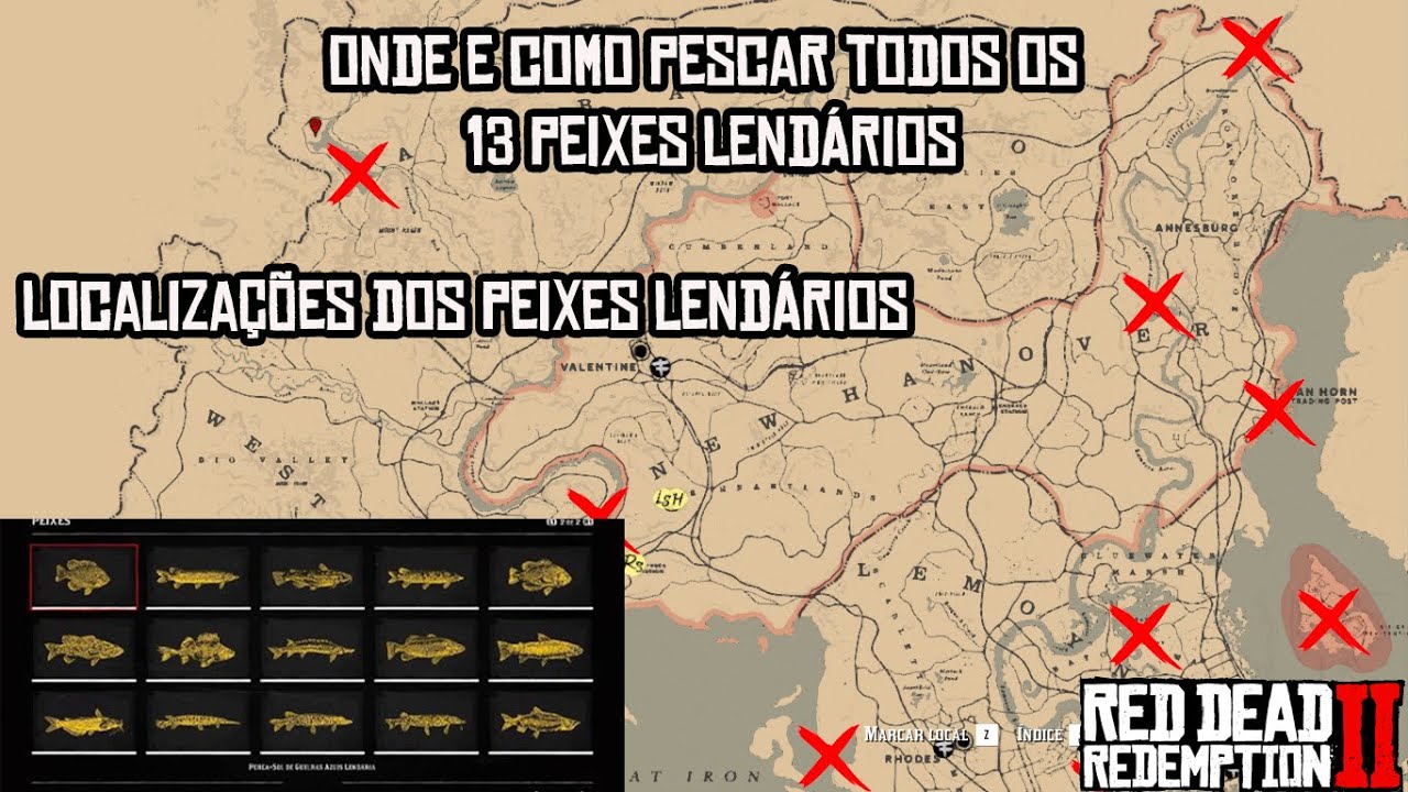 Como e onde pescar todos os Peixes Lendários! Localizações de todos ...