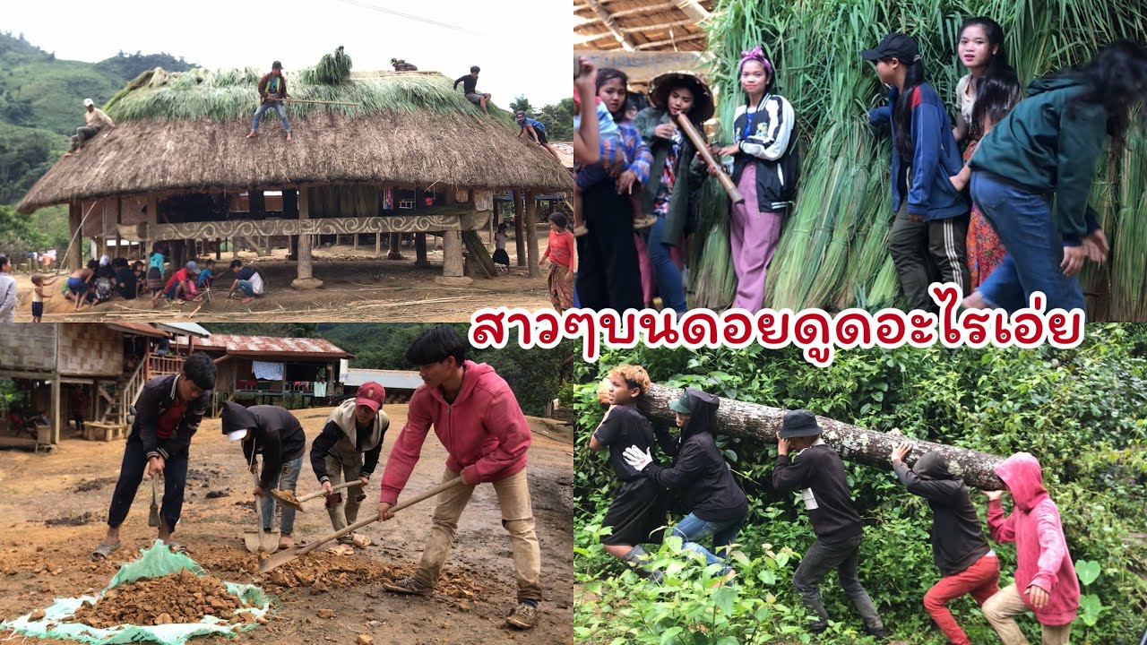 Rural village in Laos renovating old temple - YouTube