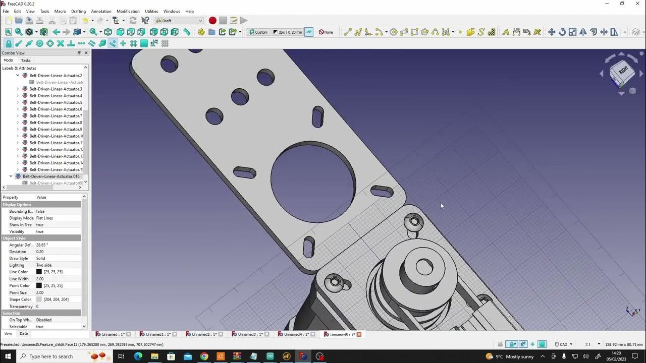 Splitting up a STEP file into parts and rotating and transforming in FreeCAD - YouTube